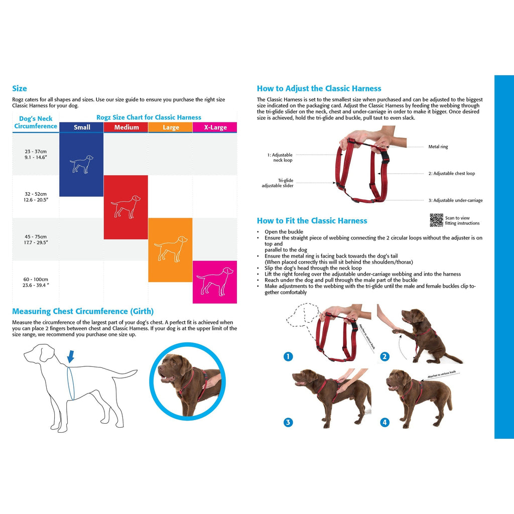 Rogz Utility H-Harness - DayGlo | Pet Plus